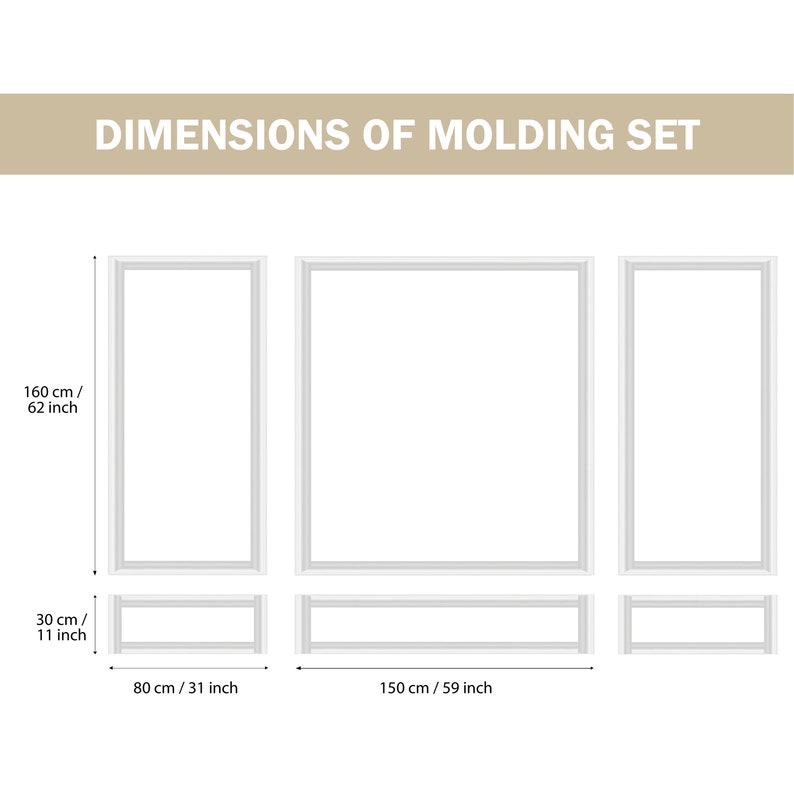 Wall Moulding Design Panel Moldings, Pre-cut Ready to Install Paintable White Wall Panel, Water ...
