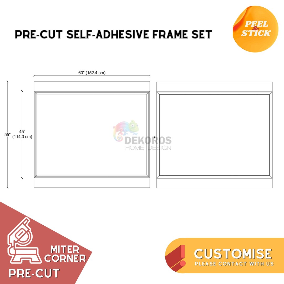 Custom Order, Wall Molding Frames - Paintable White Mouldings, Water ...