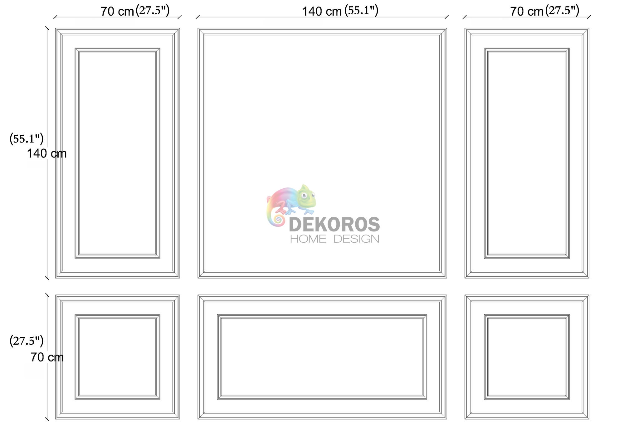 White Wall Moldings, Paintable Double Mouldings, Decorative Wall ...