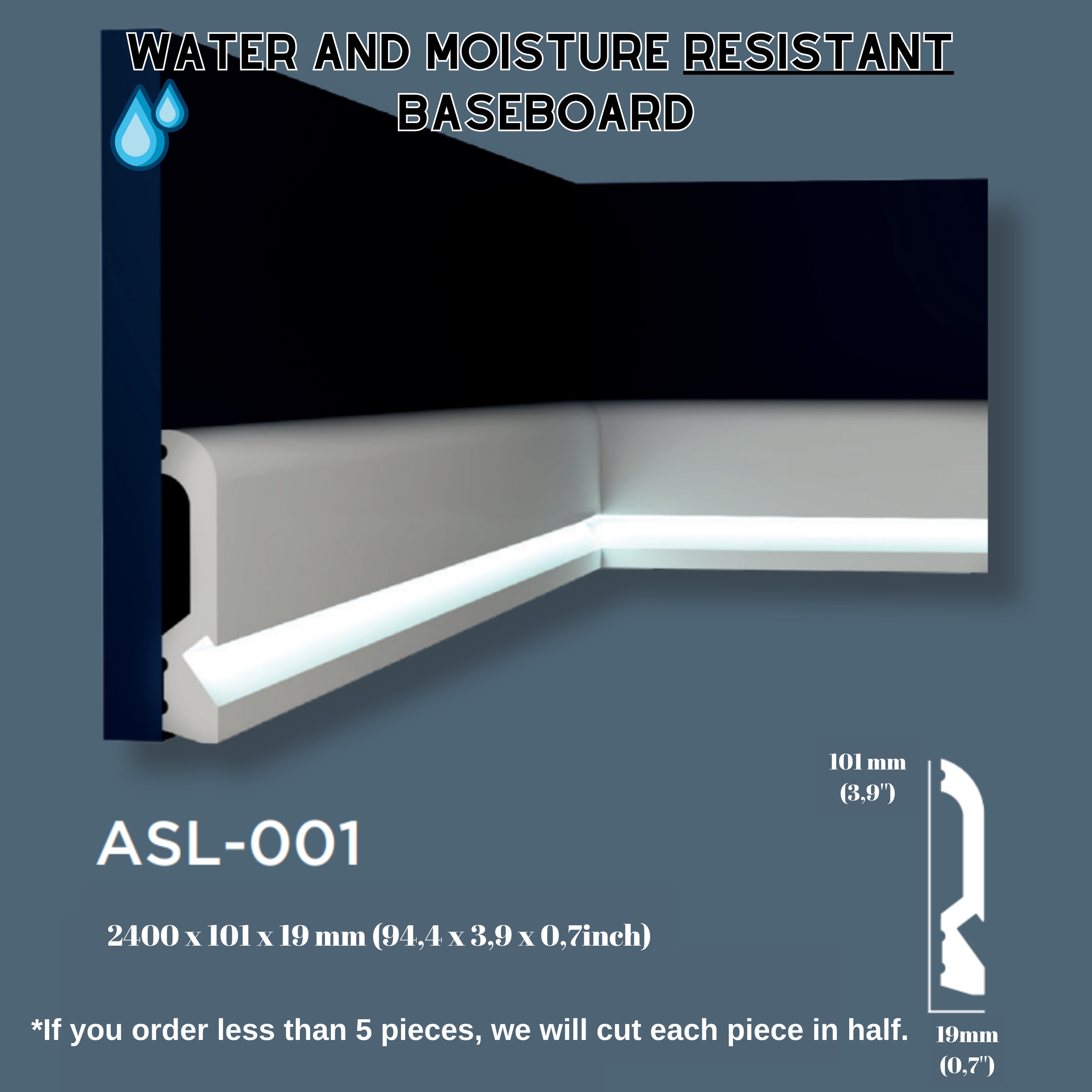 Baseboard Molding With Led Duct Each Pieces - Etsy