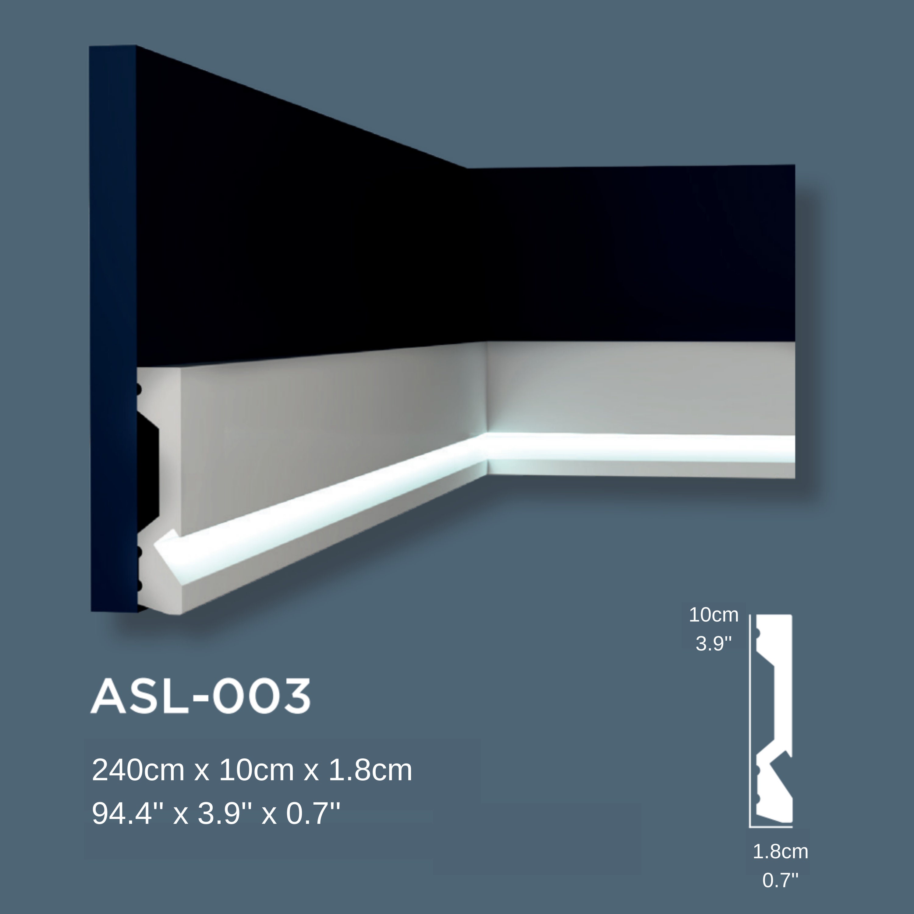 Led Duct Baseboard Molding - Paintable White Base Moulding Wall Decor ...