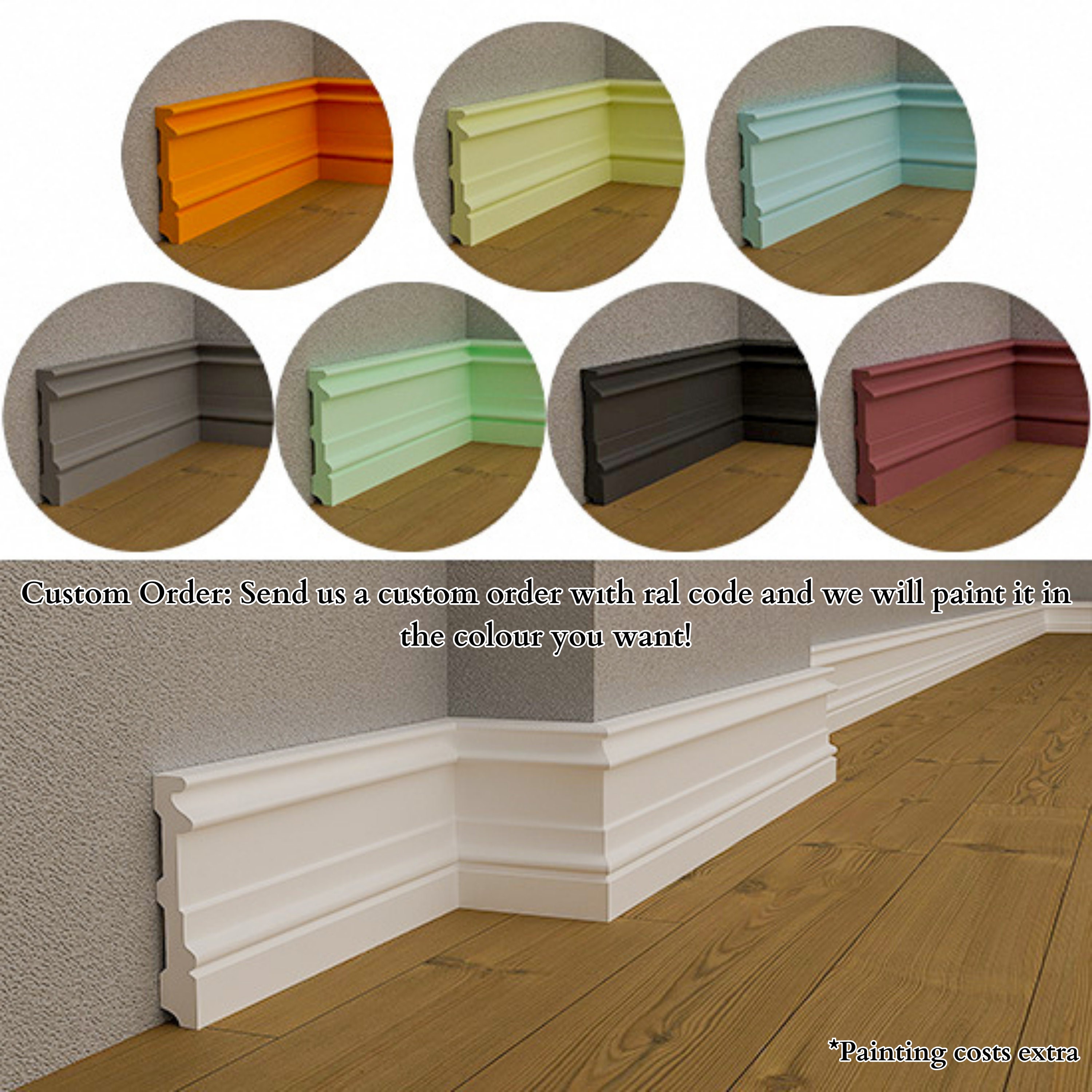 Baseboard Molding: One Package is 9 Boards (21,6 M/850'') - Waterproof ...