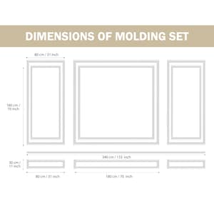 4 Cm Mouldings Kit - Pre-cut Wall Molding Panels - Paintable White Wall ...