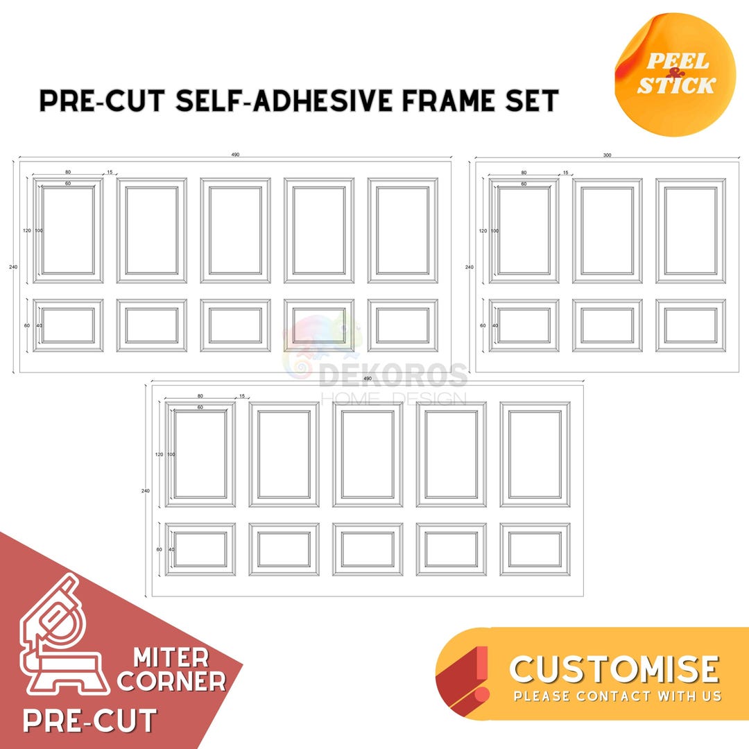 Custom Order, Wall Molding Design Panel Moldings, Pre-cut Ready to Install - Paintable White ...