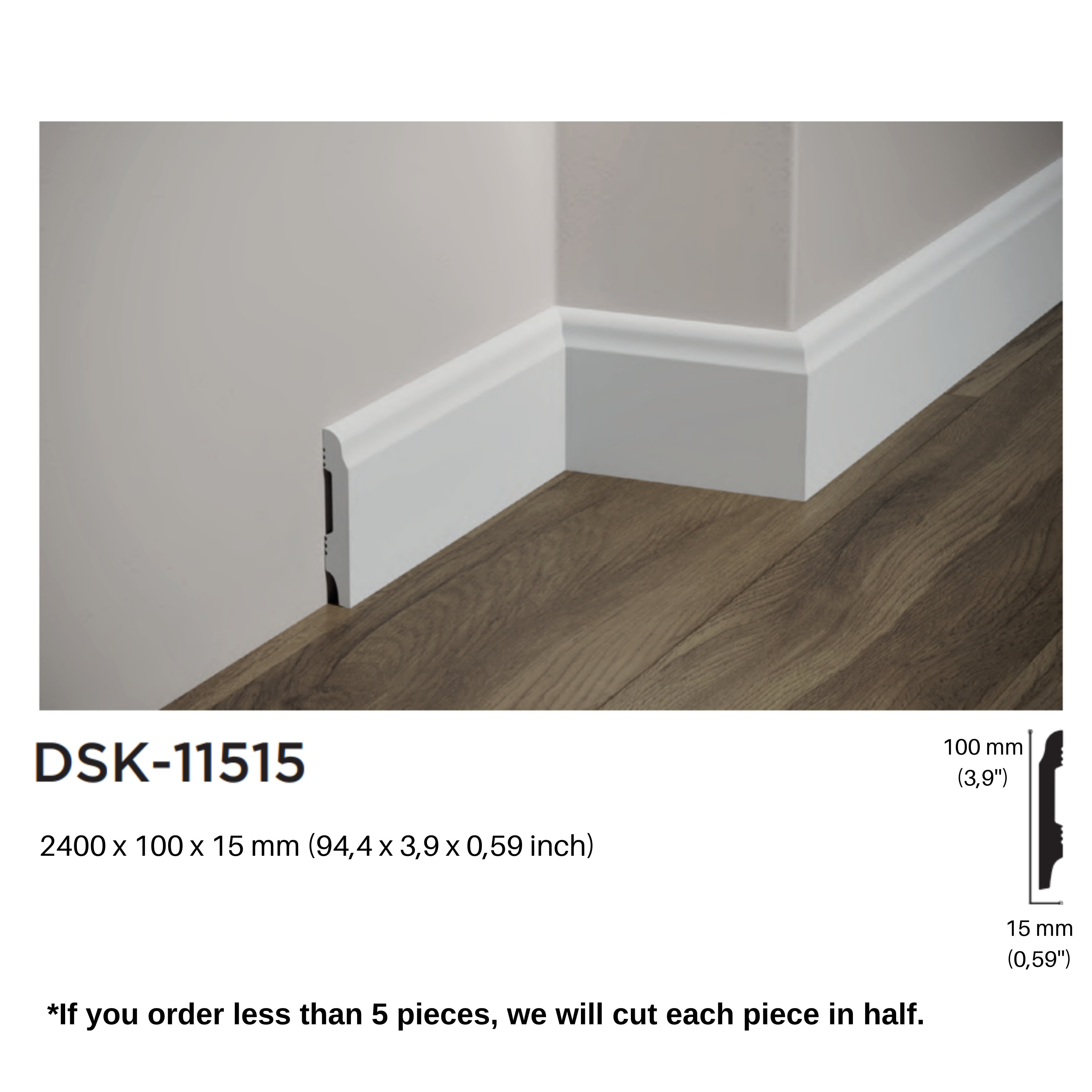 The Package is 20 Baseboard Moldings (totaly 48m/1890'') White ...