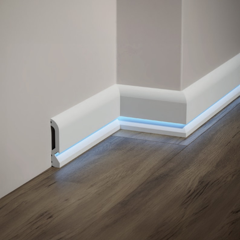 Baseboard Molding With Led Duct, Each Pieces 240x10cm/9,4''wx3,9''h ...
