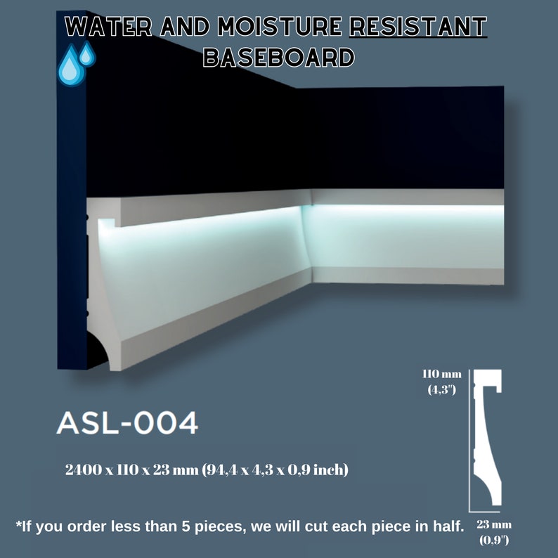 Indirect Lighting Skirtingboards Led Duct White Baseboard - Etsy