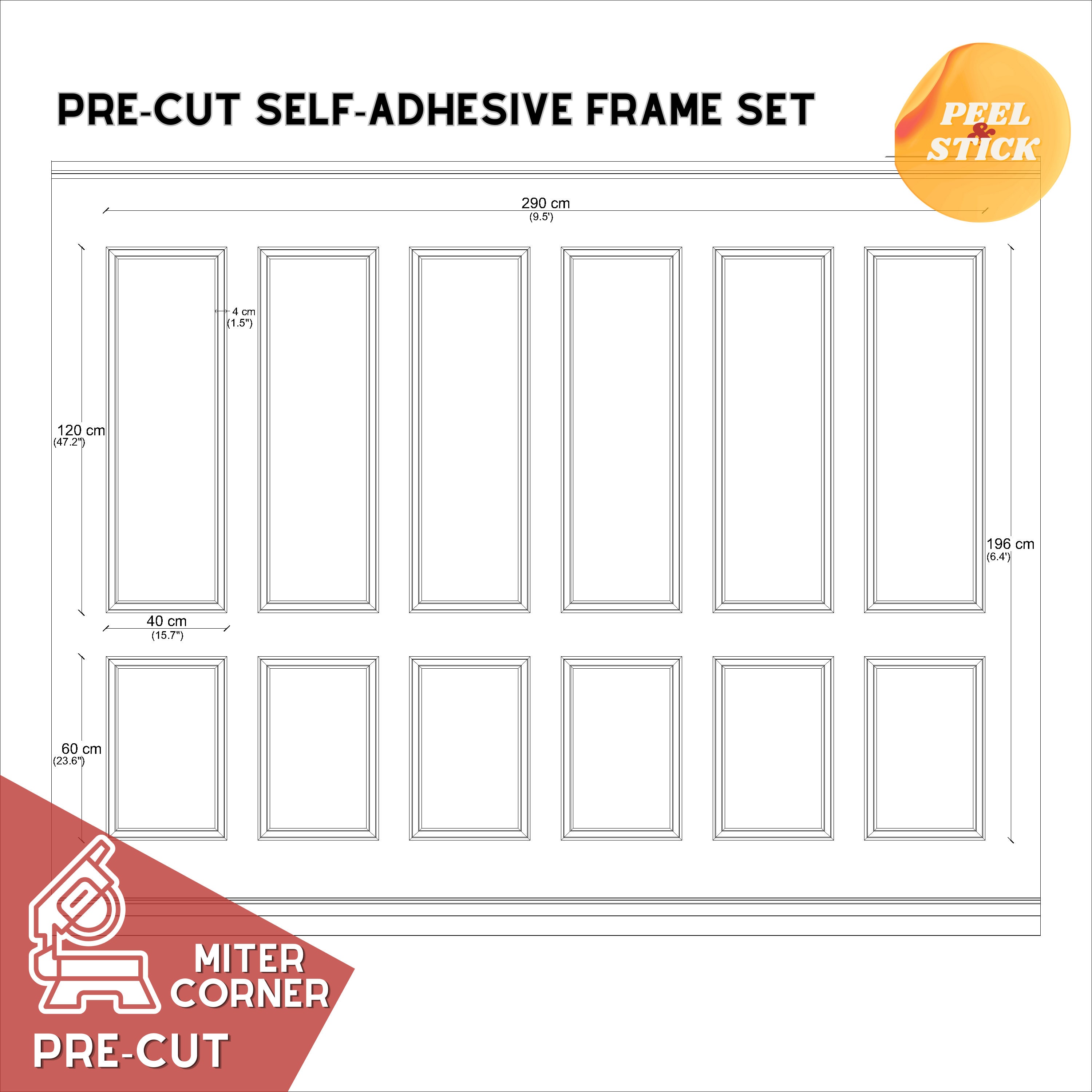 Ready Assemble Wall Molding Frames, Paintable White Wall Panel ...