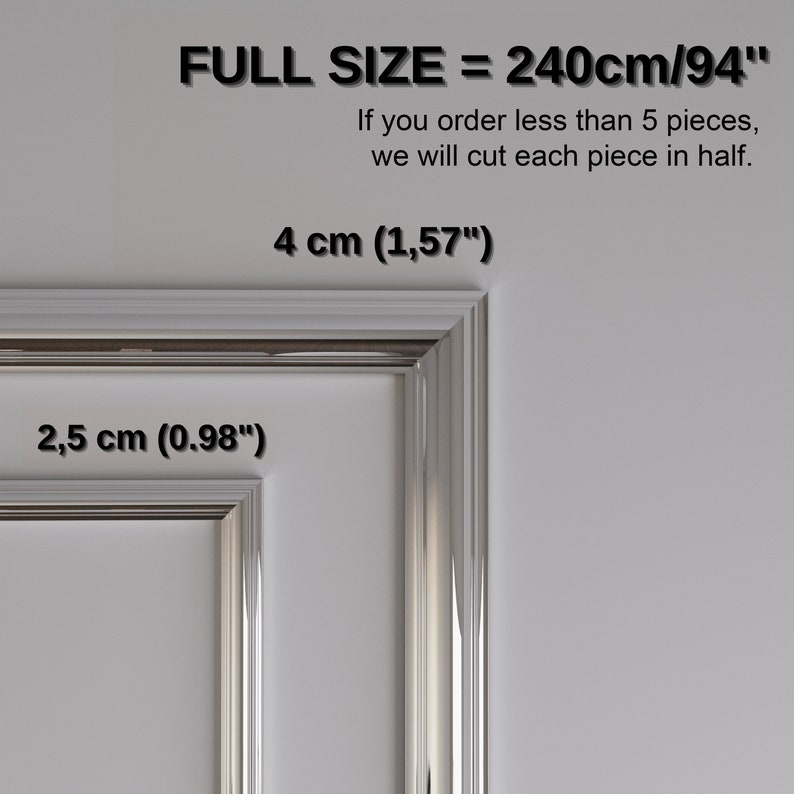 Silver Wall Molding Kit, Shiny Silver Wall Moldings, Silver Paneling ...