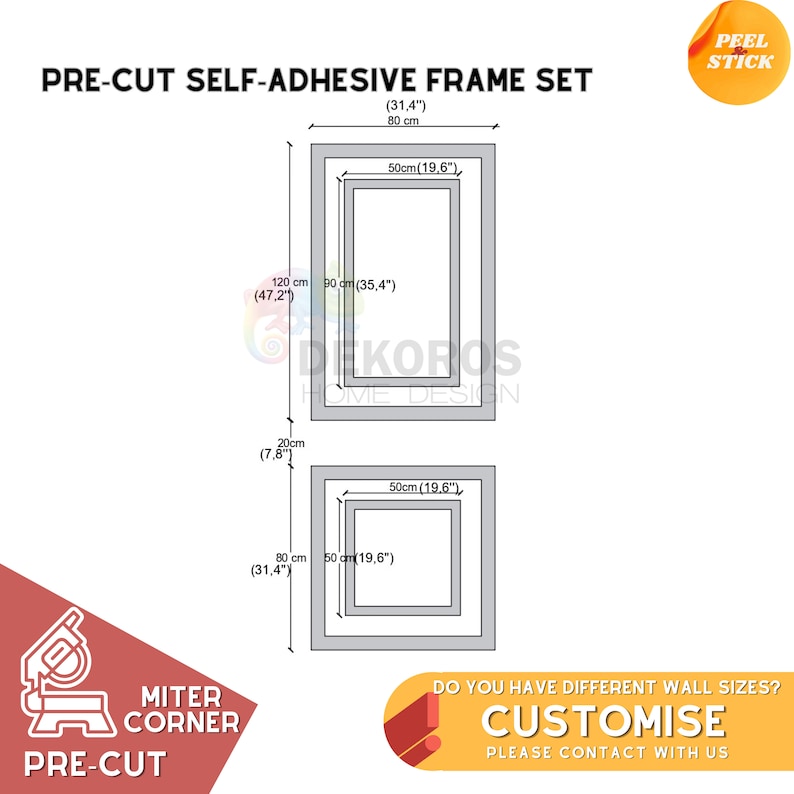 Wall Molding Frame Kit, Pre-cut Flat Wall Mouldings , Wainscoting ...