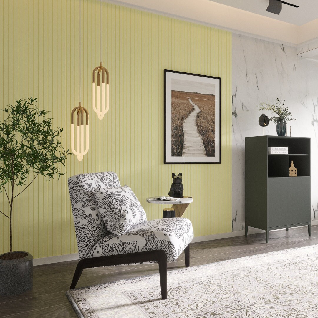 Yellow Wall Paneling, Decorative Wainscoting, Modern Wall Cladding ...