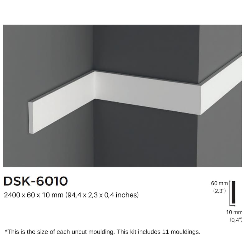 Ready Assemble Wall Molding Kit Pre-cut 6 Cm Modern Mouldings - Etsy
