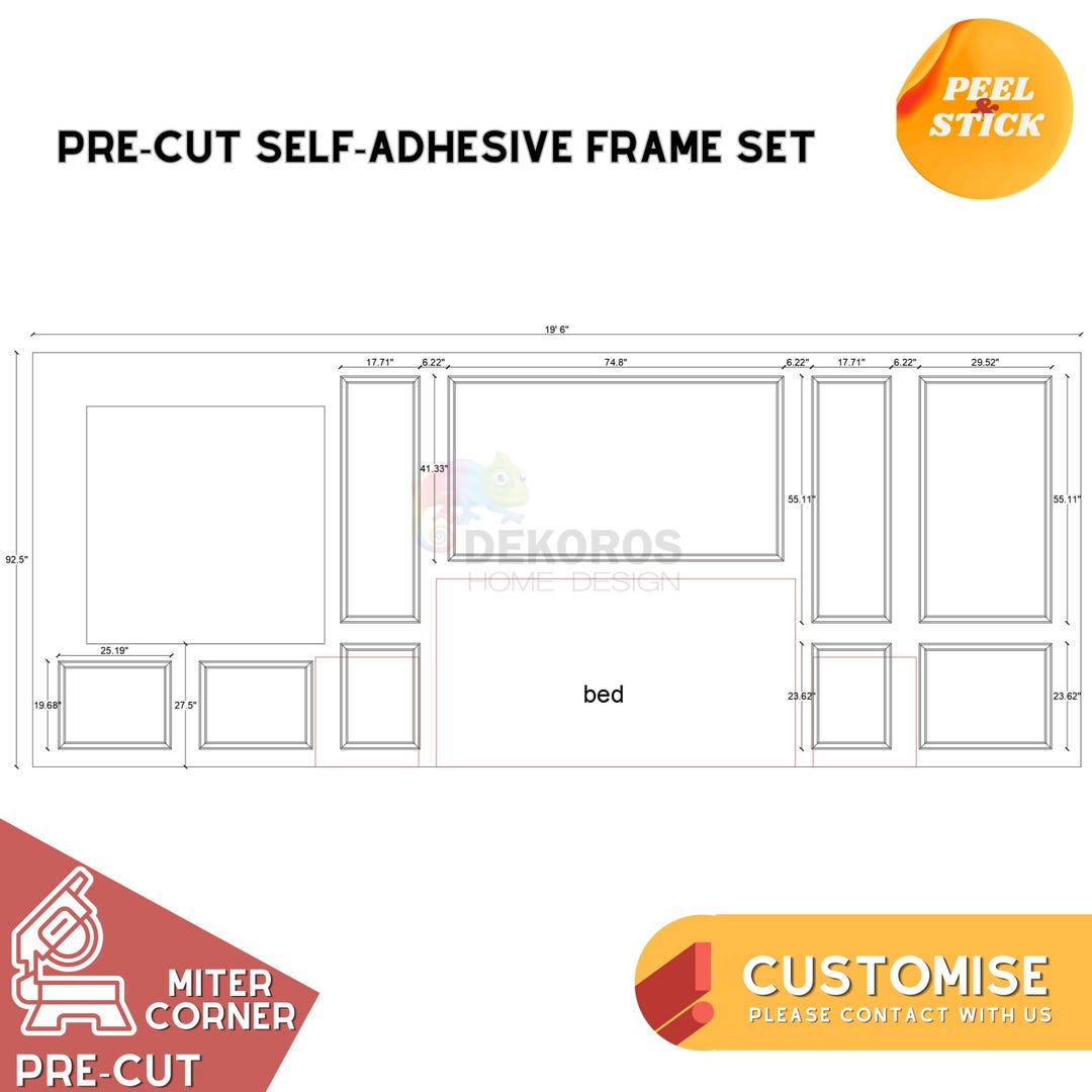 Custom Order, Wall Moulding Design Panel Moldings, Pre-cut Ready to ...