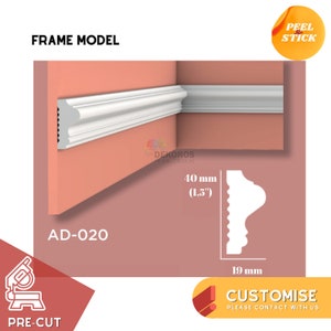 Custom Design - Wall Molding Kit, Pre-cut Wainscoting Kit - Peel and ...