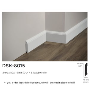 The Package of 24 Baseboard Moldings (totaly 57,6m/2.268'') White ...
