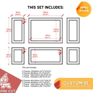 Pre-cut 2.5 Cm Wall Molding Frame Kit, Paintable White Wall Panel ...