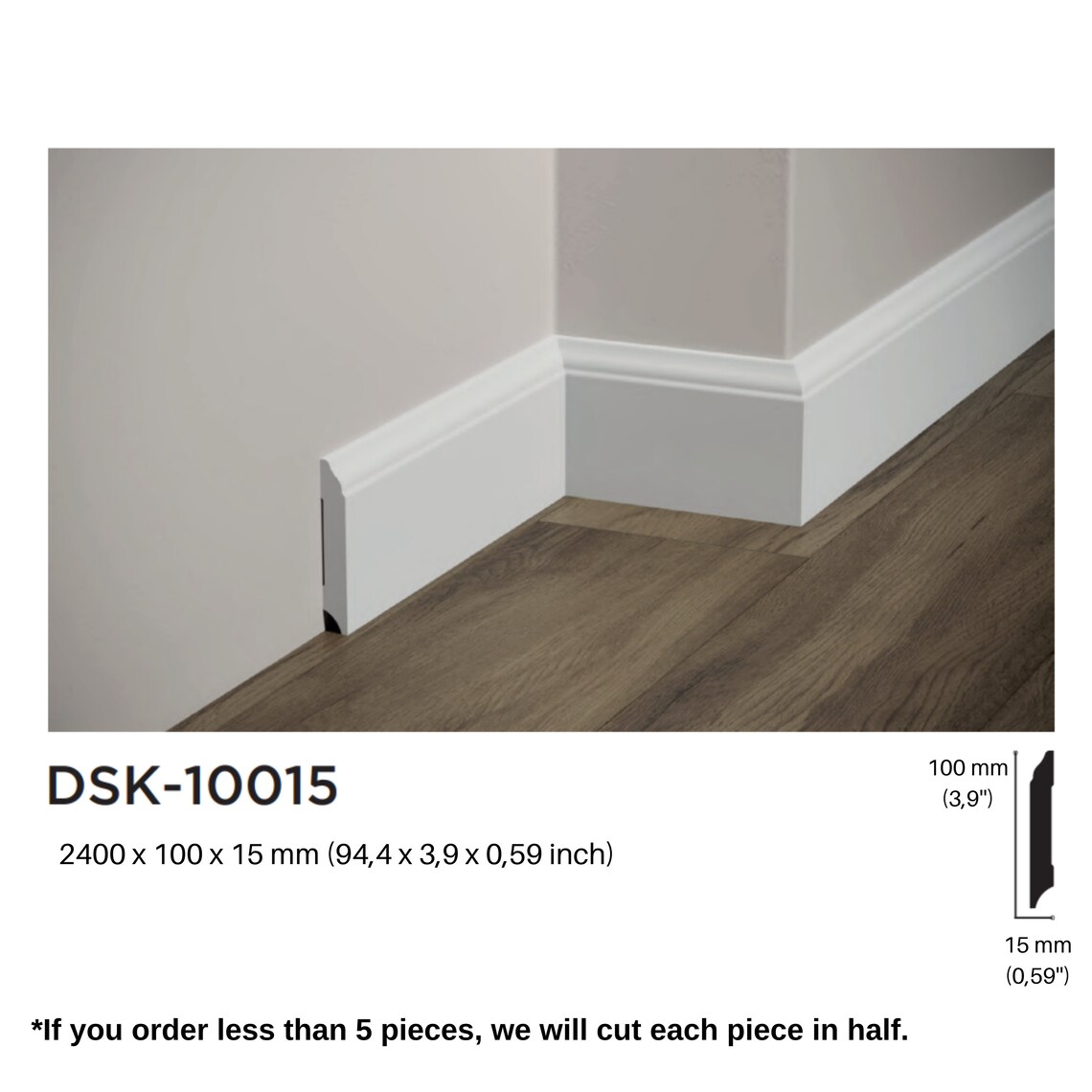 Baseboard Molding: One Package is 18 Boards (43,2m/1700'') - Waterproof ...