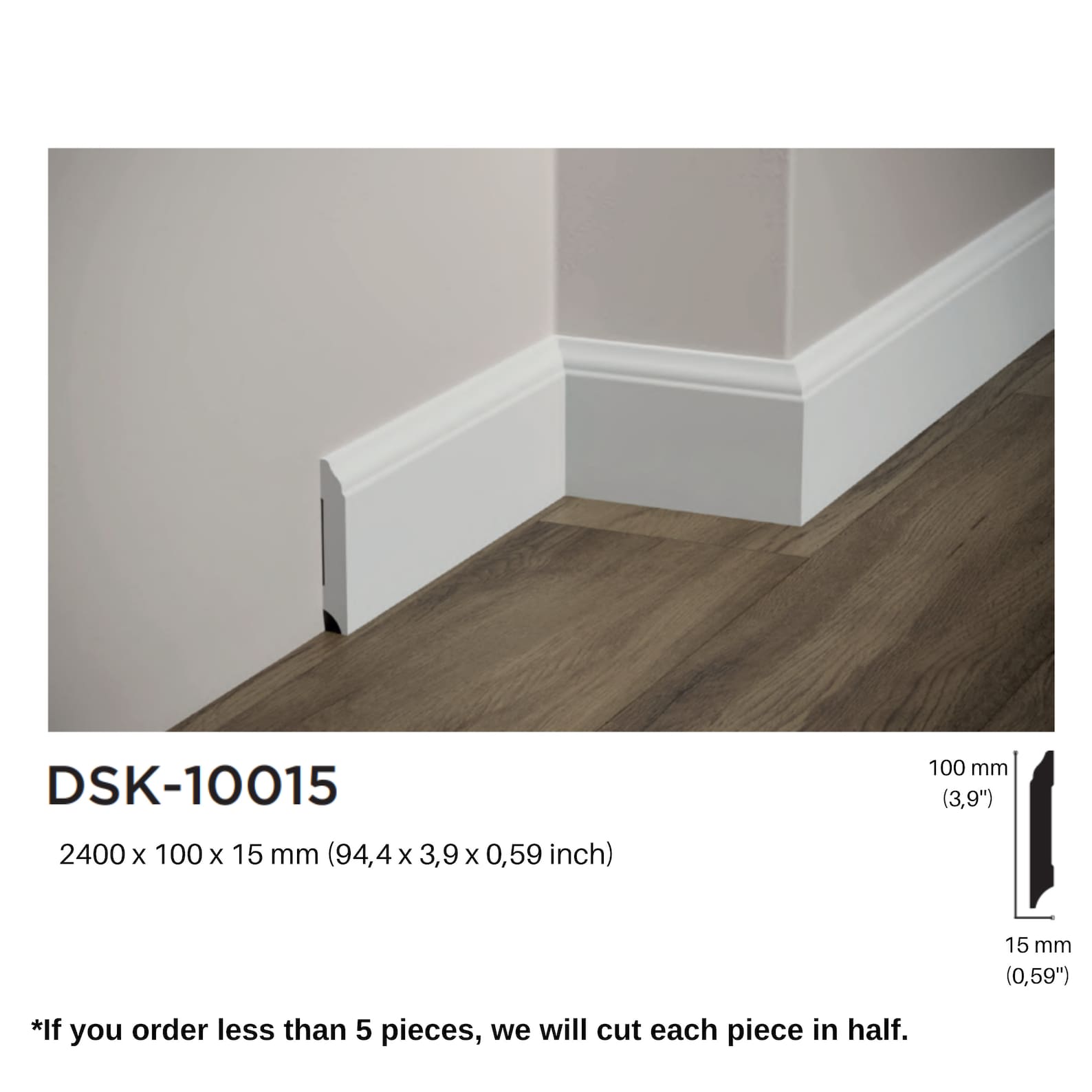 Baseboard Molding: One Package is 18 Boards (43,2m/1700'') - Waterproof ...