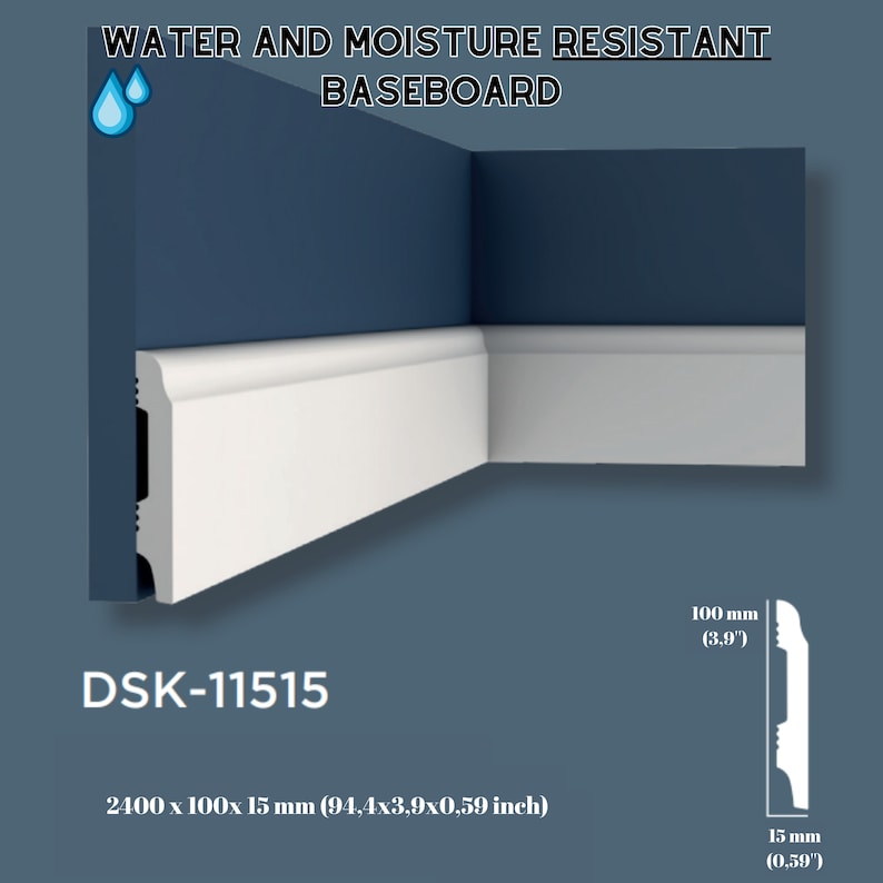 The Package is 20 Baseboard Moldings (totaly 48m/1890'') White ...