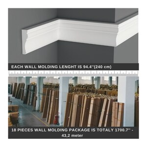 Wall Molding Border 8 Cm (3.1''), Each Moulding is 240x8x1,9 Cm (94.4x3 ...