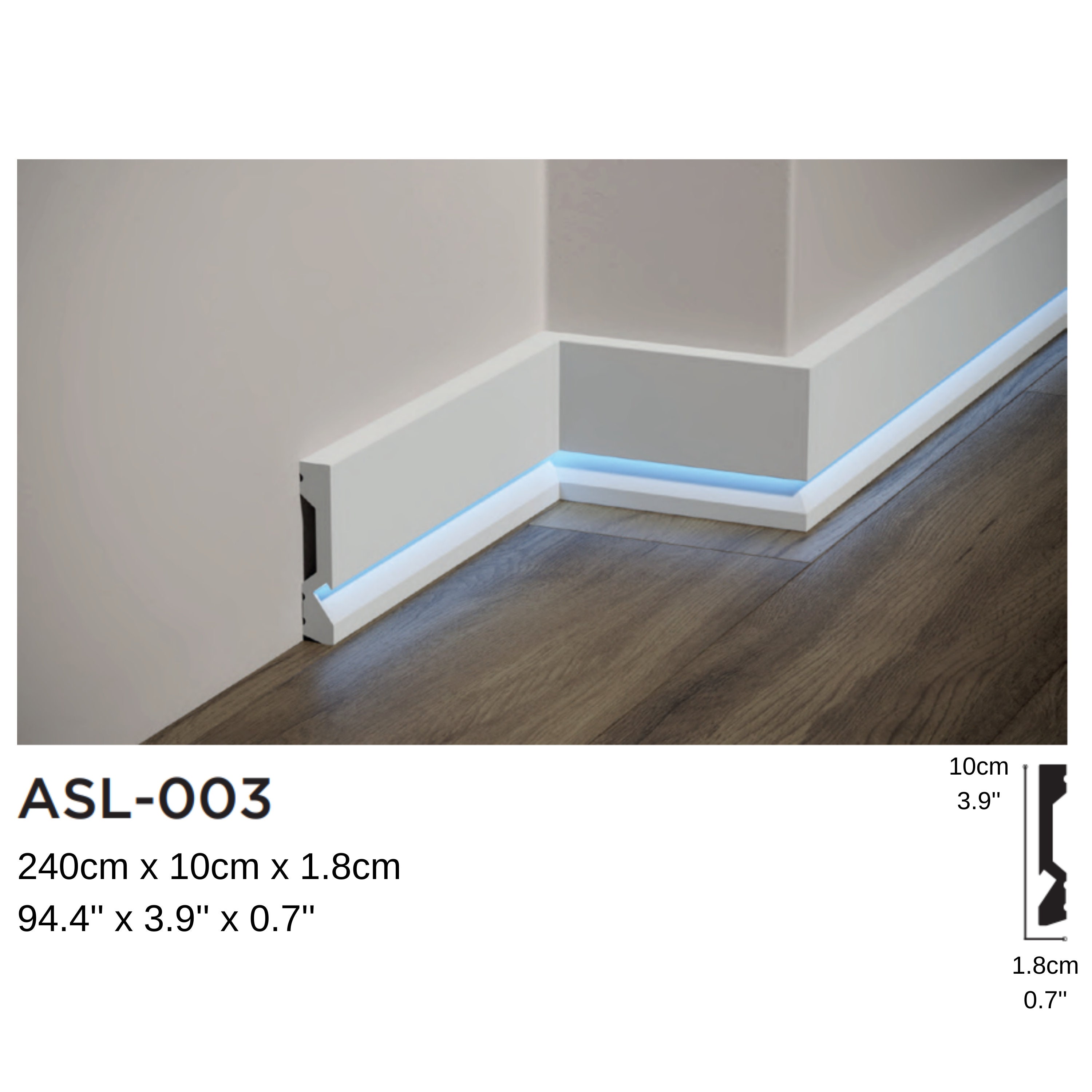 Led Duct Baseboard Molding - Paintable White Base Moulding Wall Decor ...