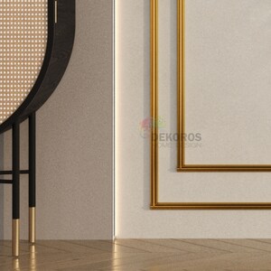 Golden Wall Molding Kit, Shiny Gold Wall Moldings, Gold Paneling ...