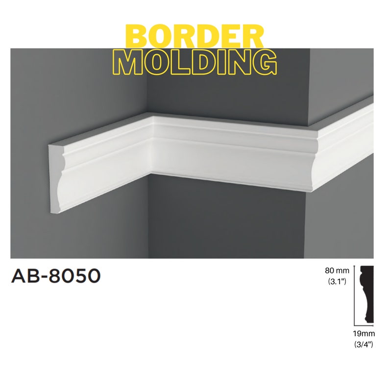 Half Wall Molding, Pre-cut 4cm Frame Mouldings 8cm Border Wainscoting ...