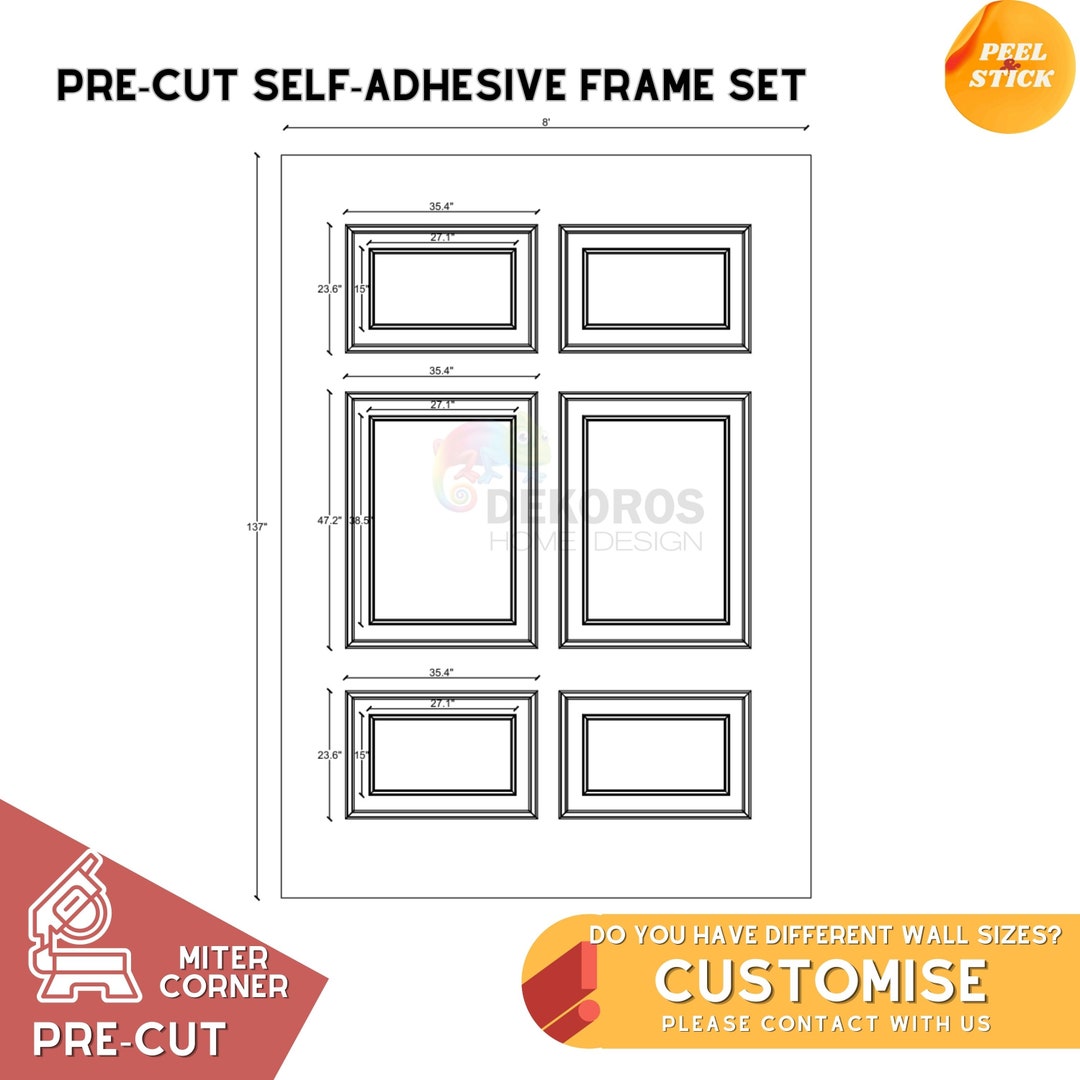Custom Order ,wall Molding Design Panel Moldings, Pre-cut Ready to Install - Paintable White ...
