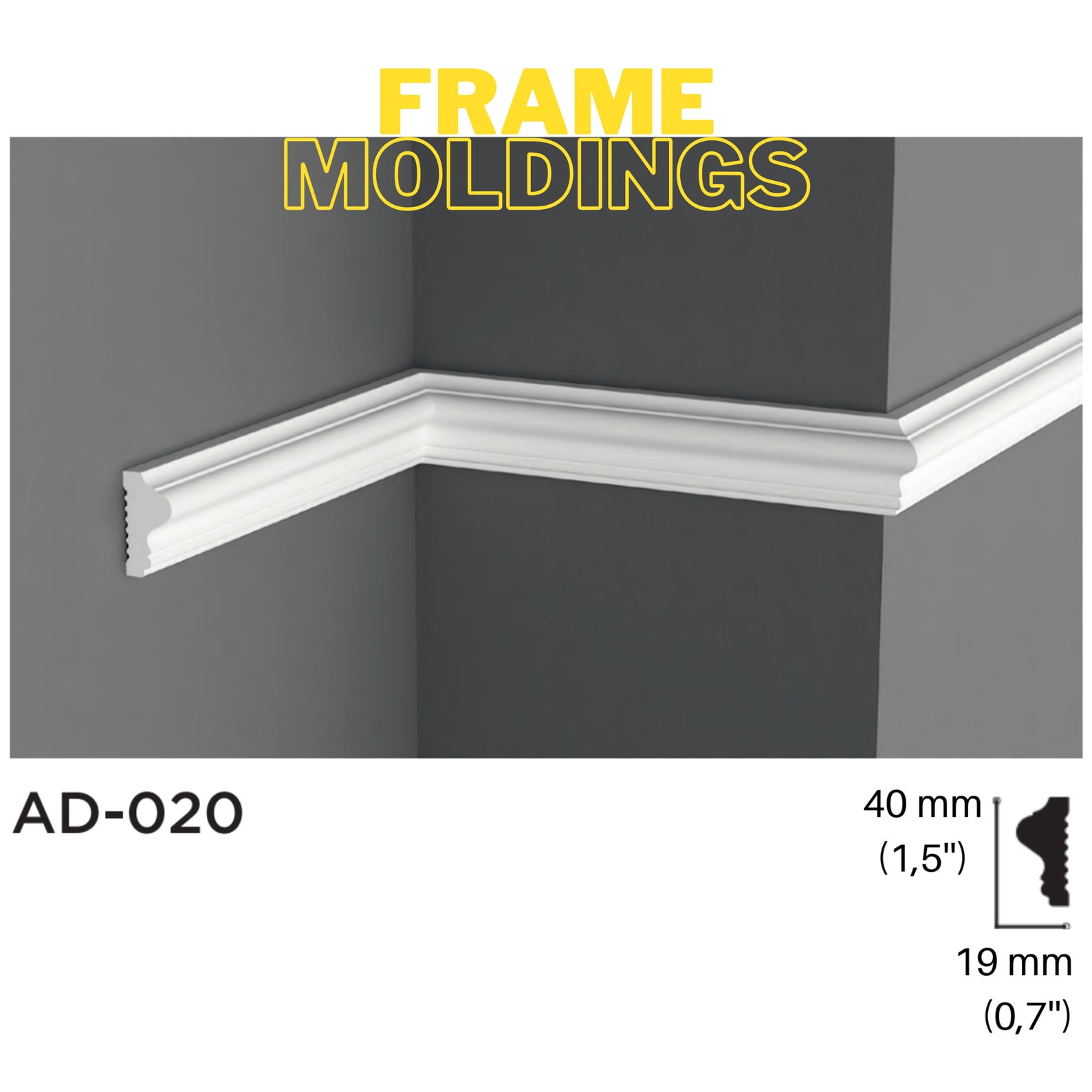 Ready Assemble Wall Molding Kit, Pre-cut 4cm Frame Mouldings 8cm Border ...