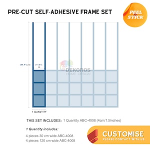 Ready Assemble Wall Molding Kit, Pre-cut 4cm Wall Molding Kit - Peel ...