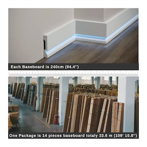 Led Duct Baseboard Molding - Paintable White Base Moulding Wall Decor ...