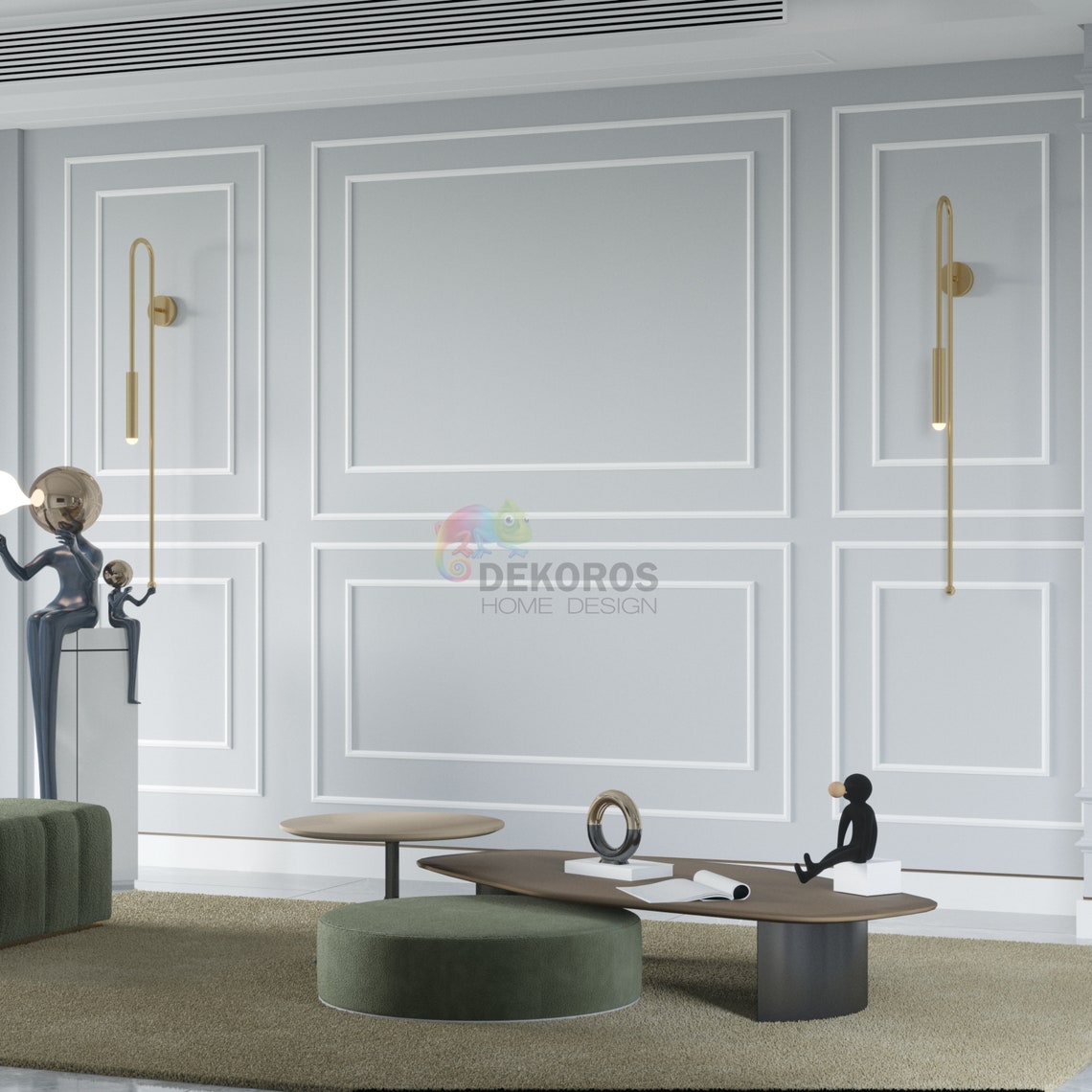 Pre-cut 2.5 Cm Wall Molding Frame Kit, Paintable White Wall Panel ...