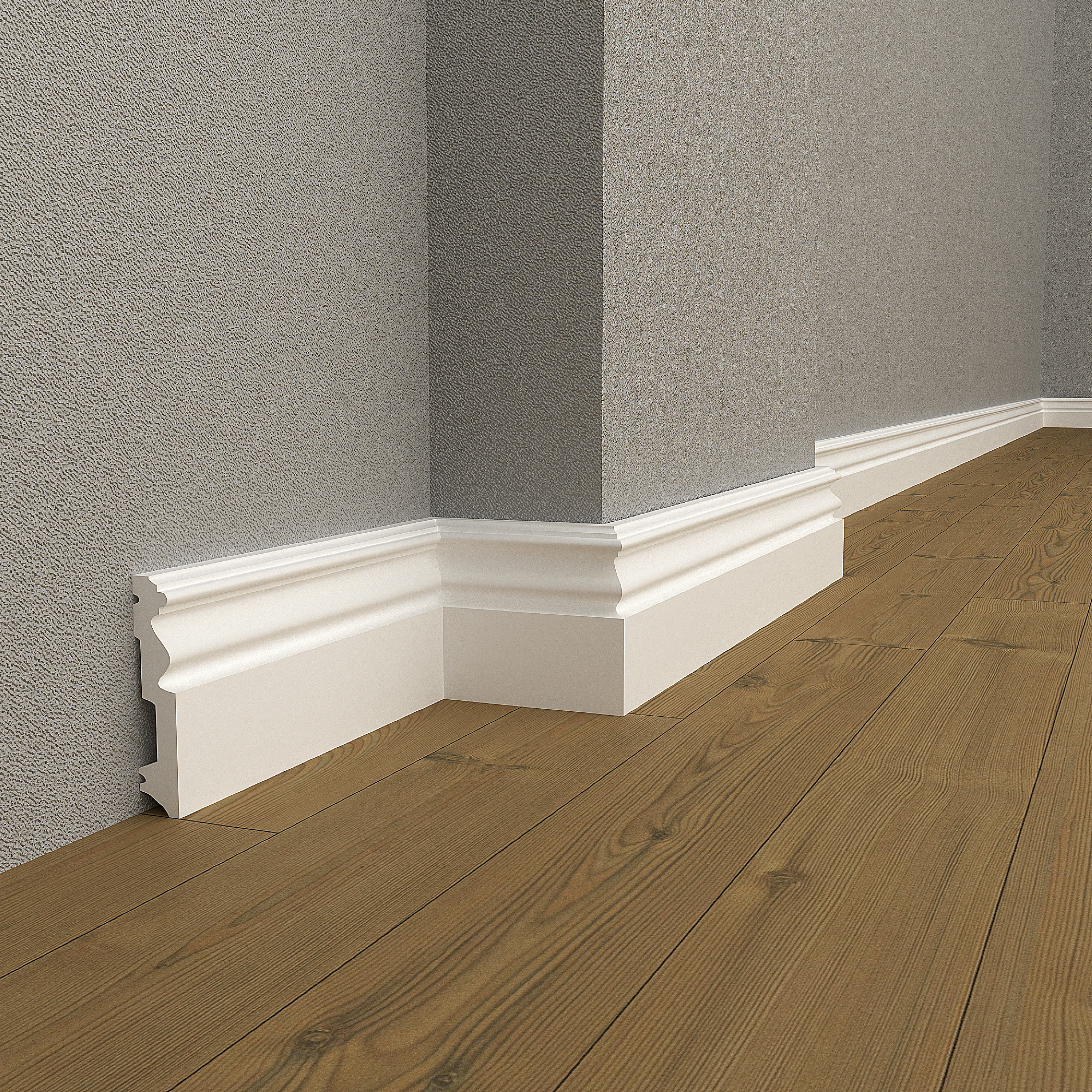 The Package is 14 Baseboard Moldings (totaly 33,6m/1323'') White ...