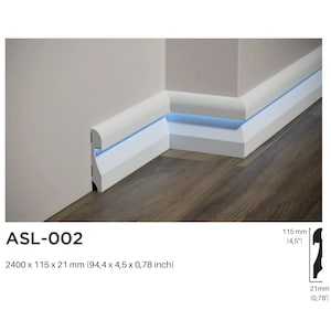 Led Duct Baseboard Molding - Paintable White Base Moulding Wall Decor ...