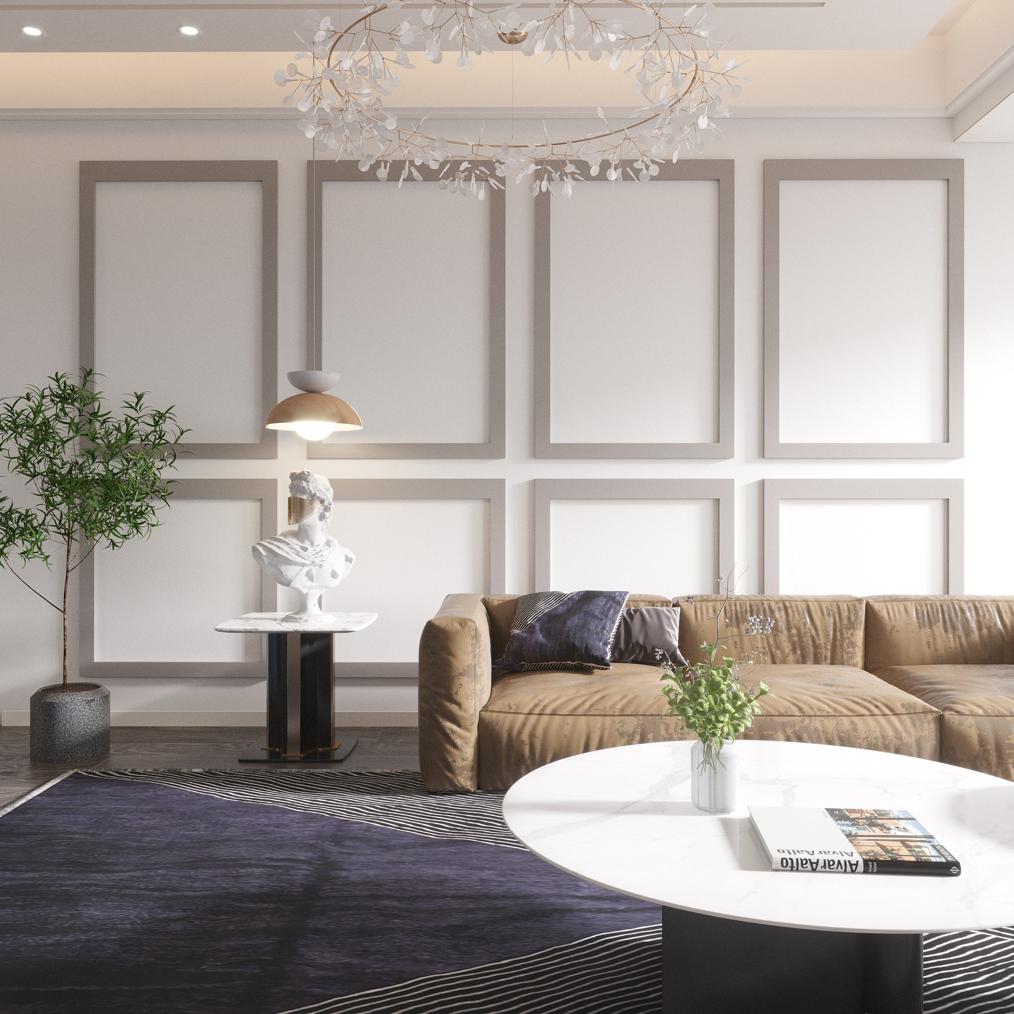 Wall Molding Frame Kit 6 Cm Moulding , Wainscoting, Paintable, Water ...