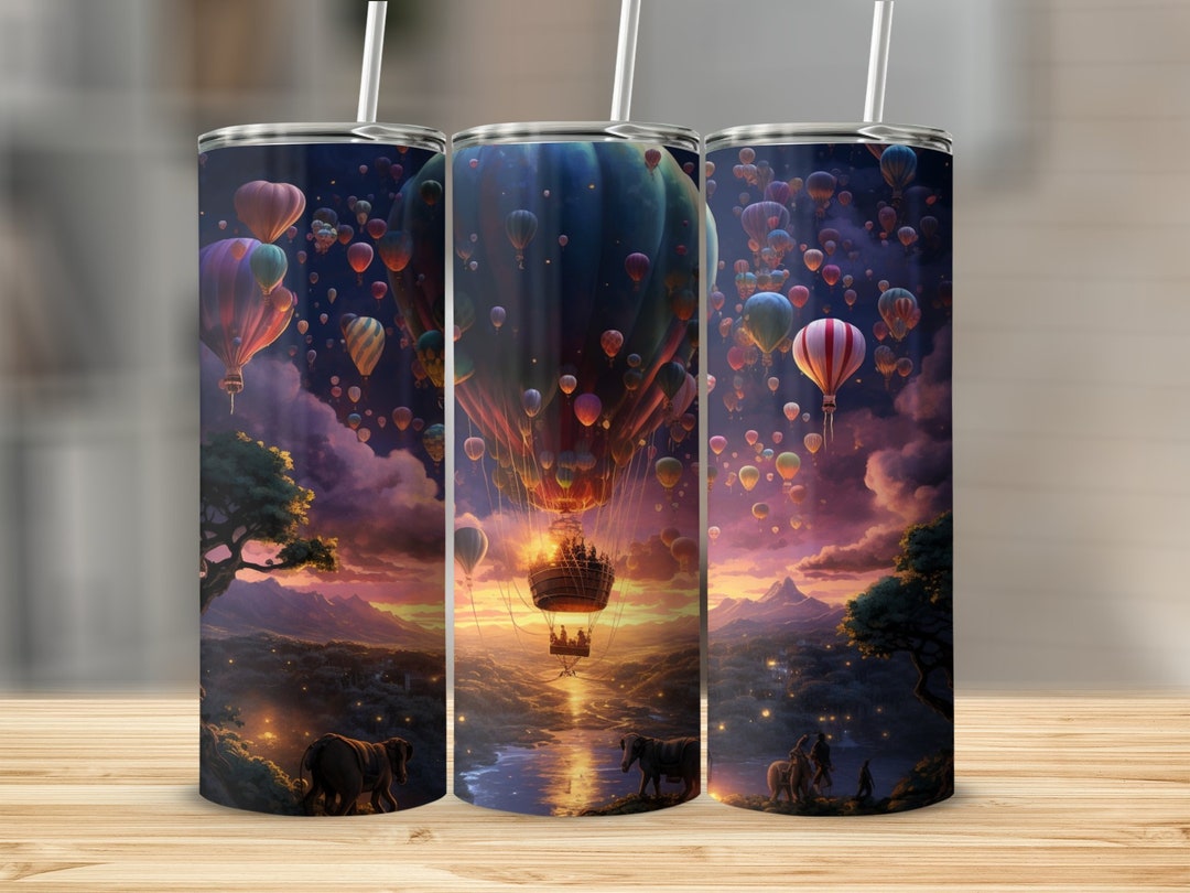 Colorful Hot Air Balloon Magic: 20 Oz Tumbler Travel Mug - Etsy
