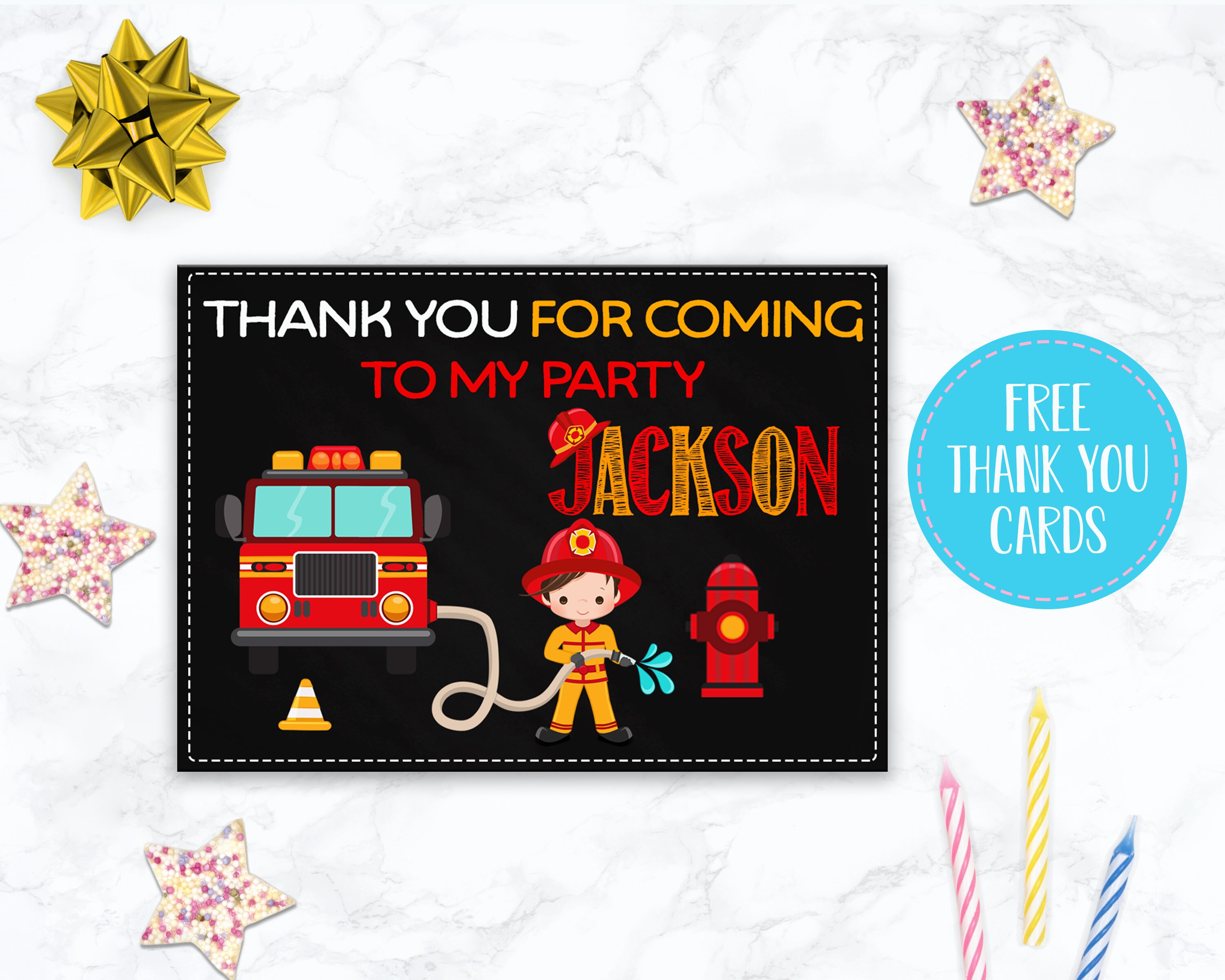 Firefighter Birthday Invitation Photo Boy Fireman Party Invite - Etsy ...