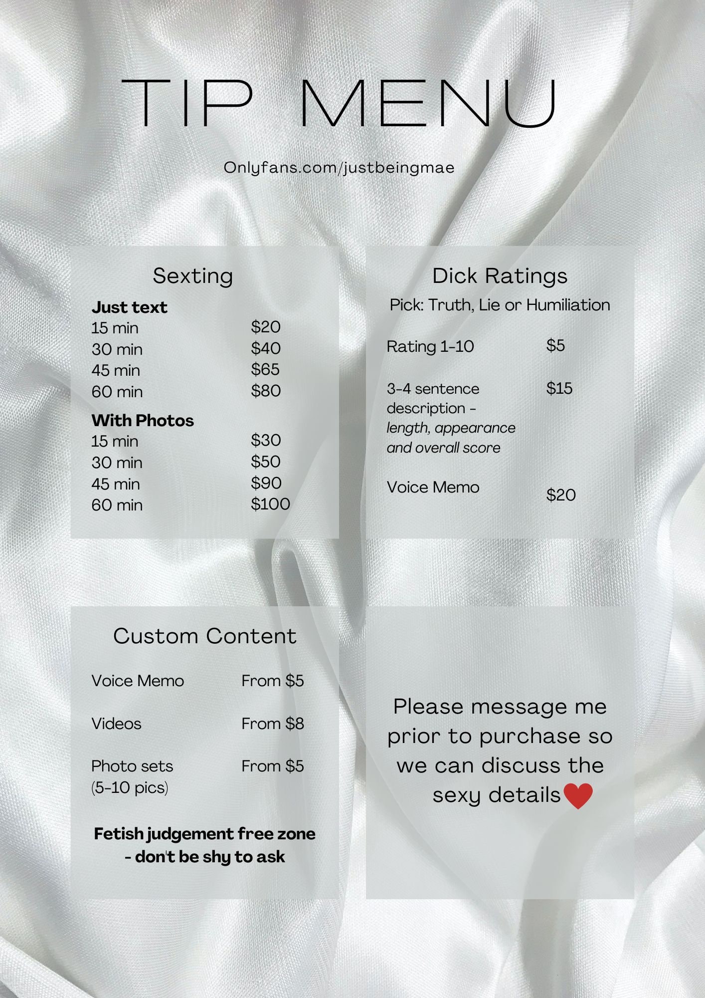 Tip Menu Template Onlyfans, Adult Websites CANVA Grey Satin - Etsy