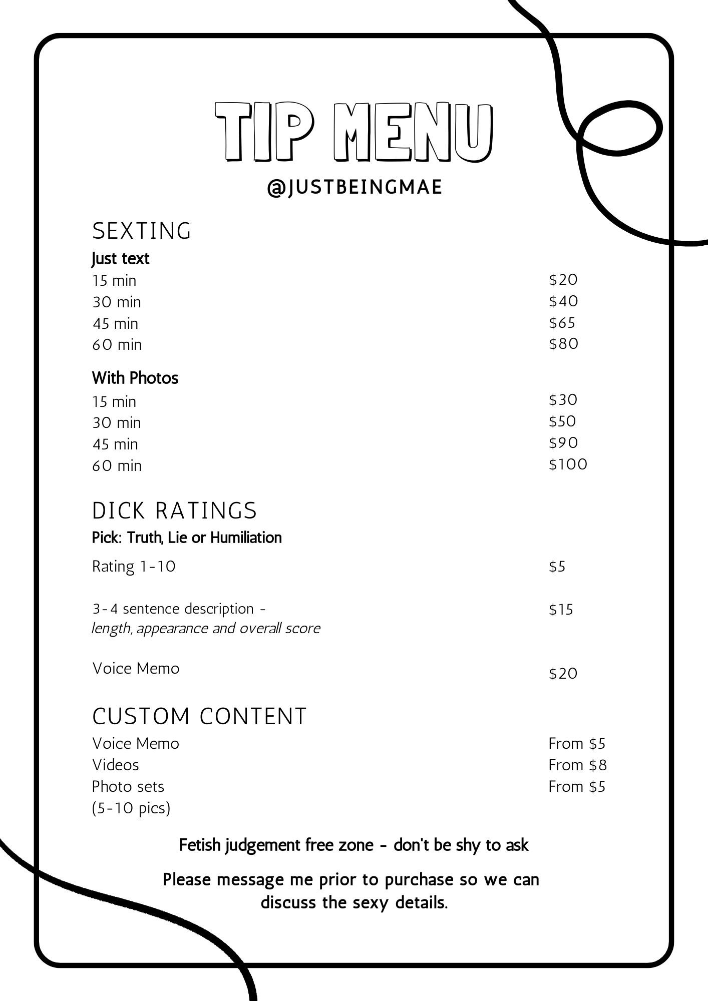 Editable Only Fans Tip Menu Simple Canva Design - Etsy Hong Kong