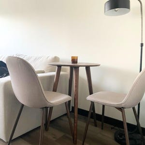 Narrow Round Dining Room Table, Small 2 Person Dining Table Walnut Wood ...