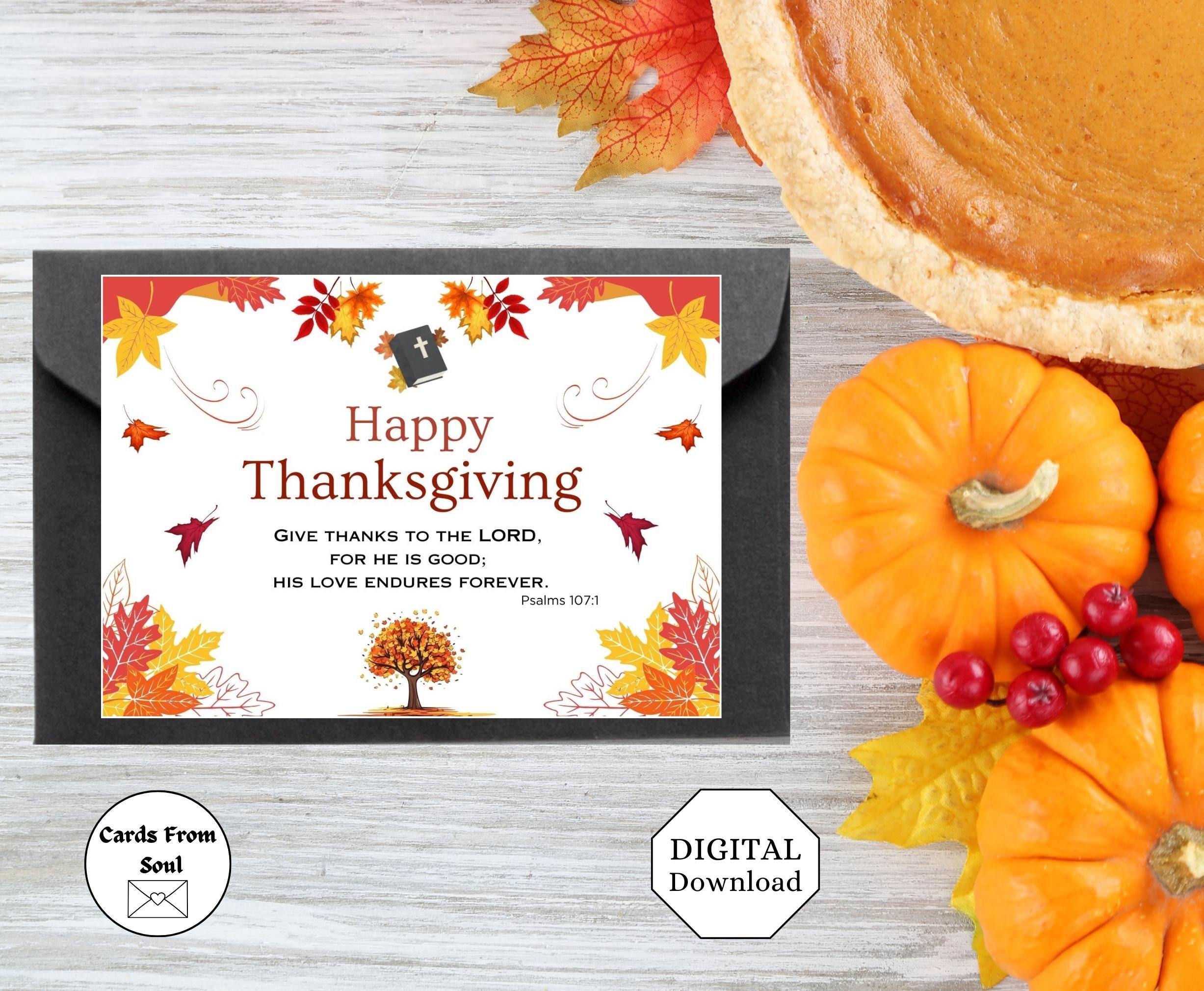 Printable Christian Thanksgiving Card, for Husband or Wife, Best Friend ...