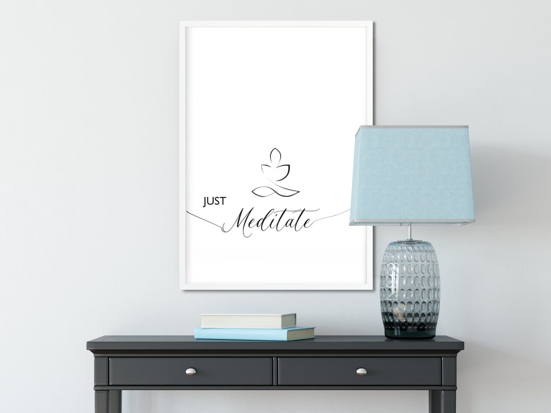 Meditate Printable Wall Art, Meditate Minimalist Printable Sign ...