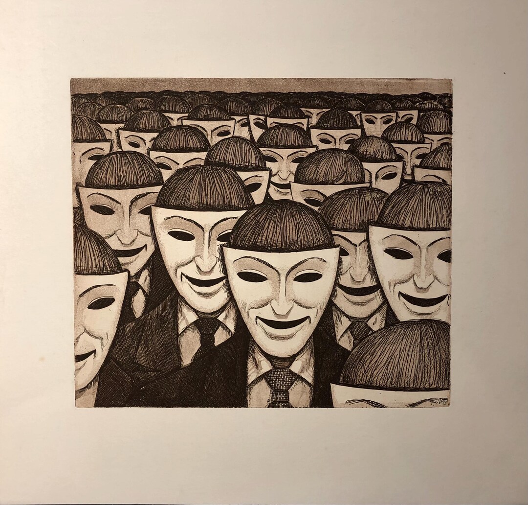 People in Masks, Mykola Popov, People's Artist of Ukraine, 1989 ...