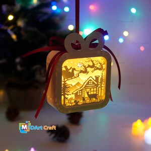 Pack 4 Paper Lantern Gift Box SVG Template for Cricut Projects DIY ...