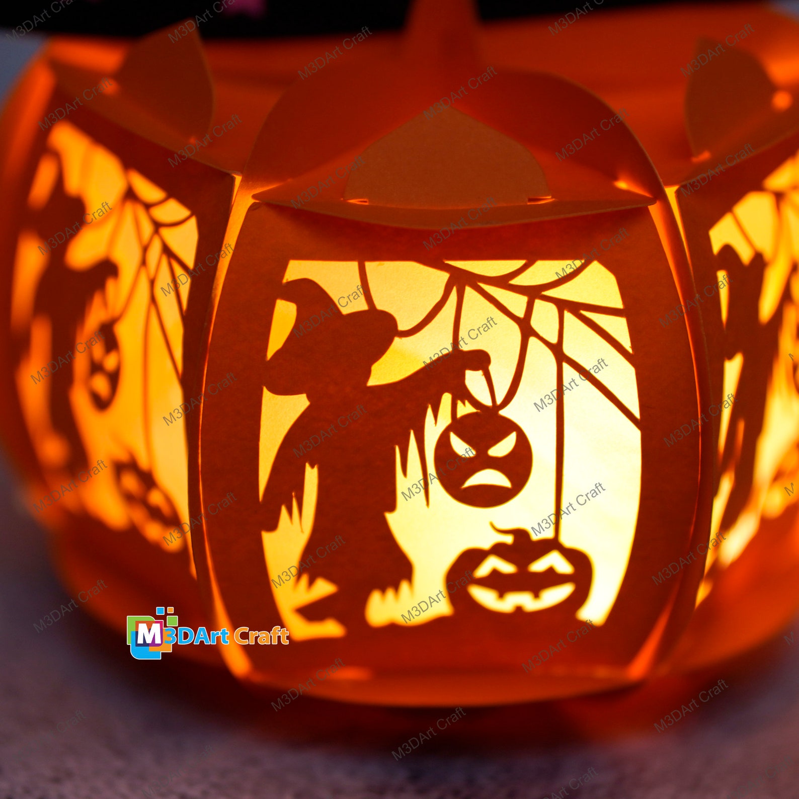 Witch Pumpkin Lantern PDF, SVG Templates for Cricut Project Paper ...