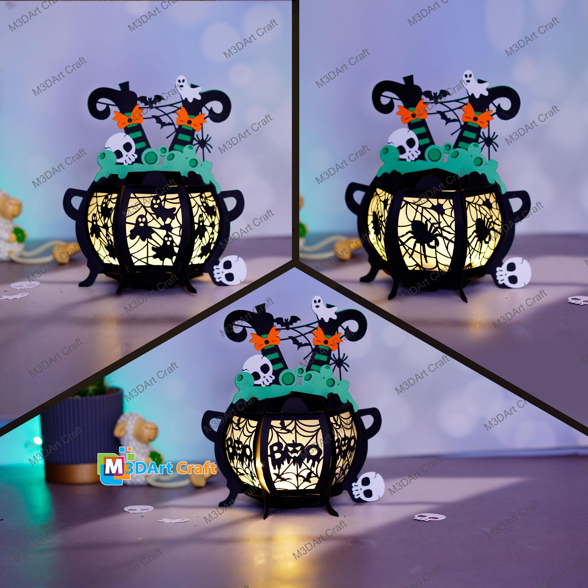 Set 3 Cauldron Lantern SVG, Studio, PDF Templates - DIY Paper Lantern ...