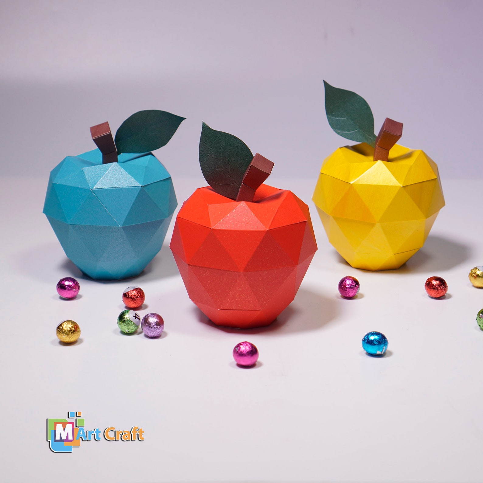 Apple Gift Box Papercraft PDF Printer SVG for Cricut Projects - Etsy