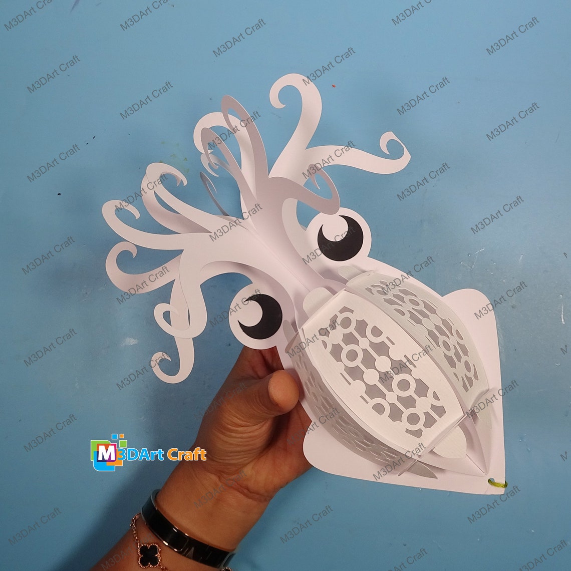 Set 3 Squid Lantern PDF, SVG, Silhouette Studio Templates - Ocean ...