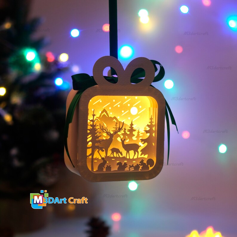 Pack 4 Paper Lantern Gift Box SVG Template for Cricut Projects - Etsy