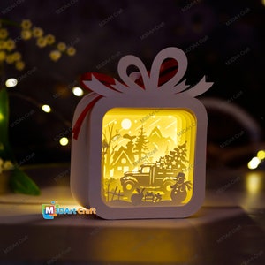 Pack 4 Paper Lantern Gift Box SVG Template for Cricut Projects - DIY ...